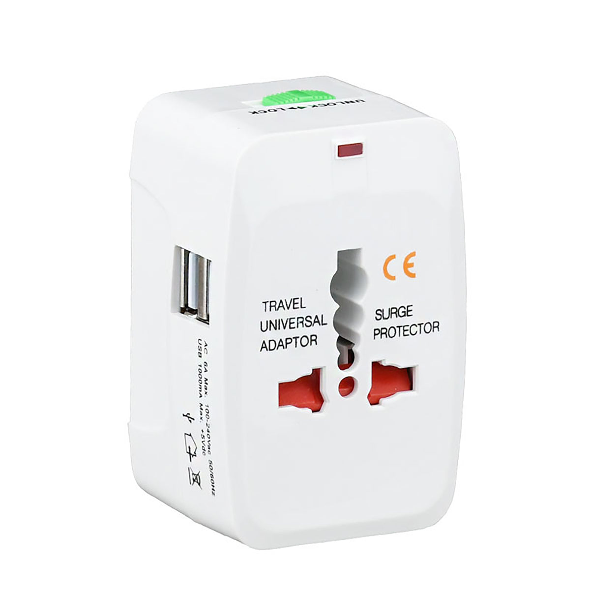 Dual USB Portable Electric Plug Power Socket Adapter International ...