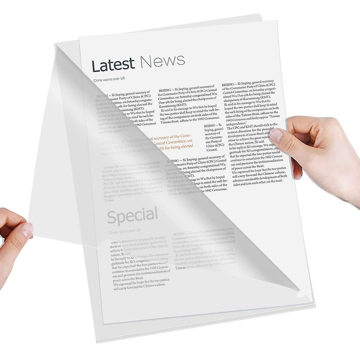 20Pcs A4 Plastic File Transparent Document Bags Pouch Bills Folder Car ...